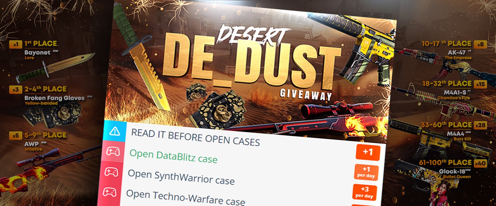 Join the Desert de_Dust Giveaway – Get Exclusive CS2 Skins!