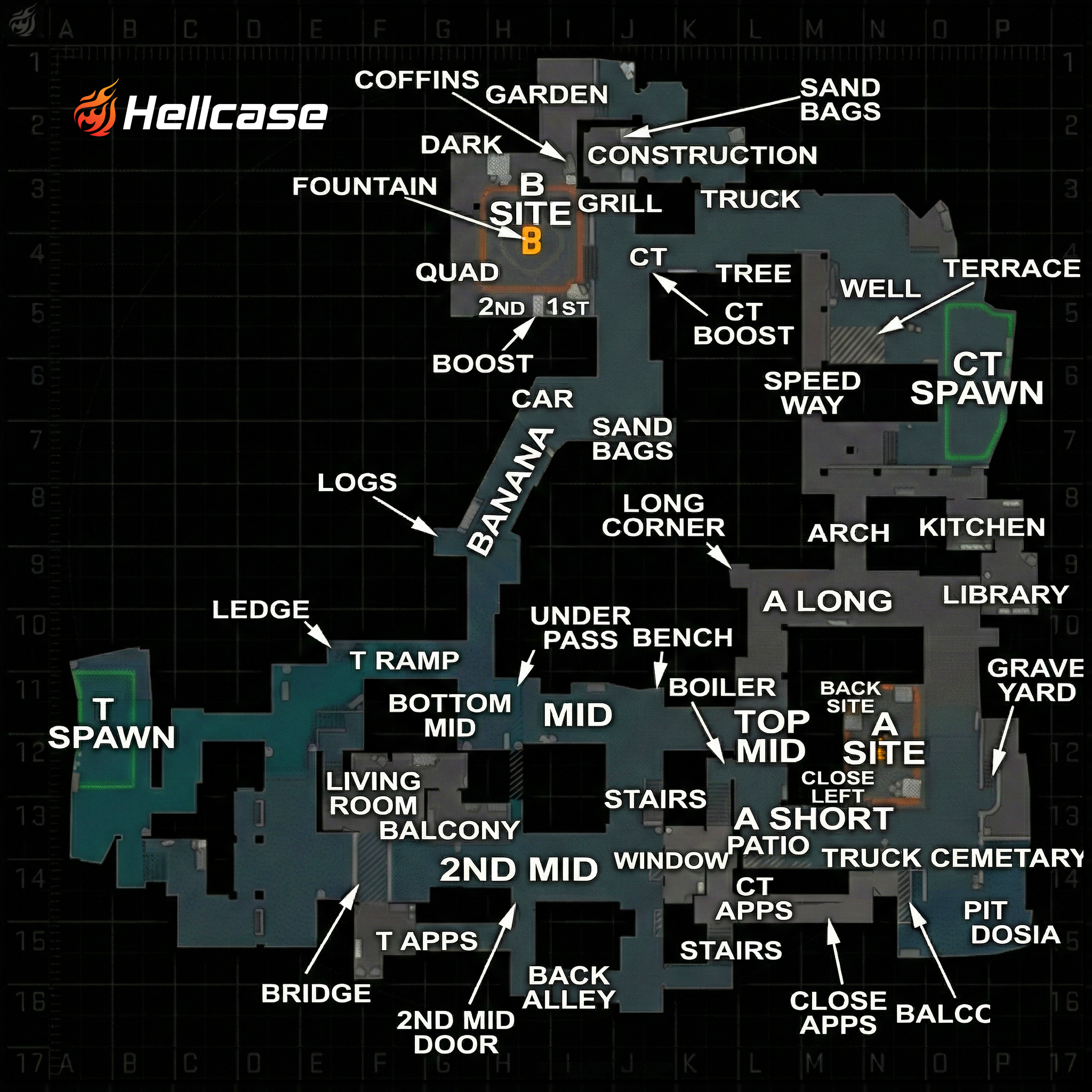 Inferno Callouts CS2 Guide: All Map Locations, A Site, B Site & Mid