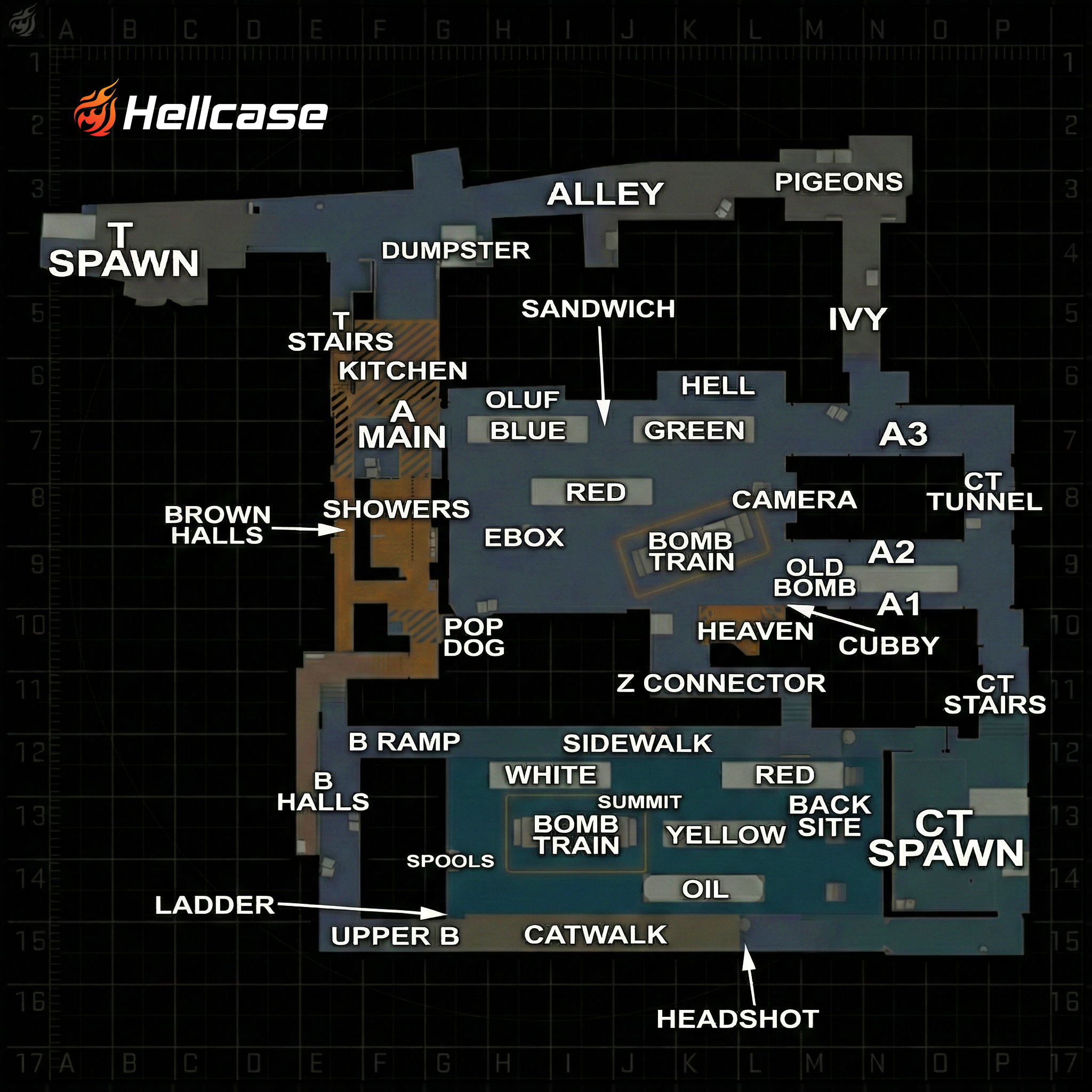 CS2 Train Callouts Guide – All Map Positions, A & B Site, Ivy & Rotations